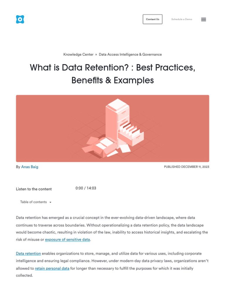 Data Retention: Best Practices & Compliance | PDF | Regulatory ...