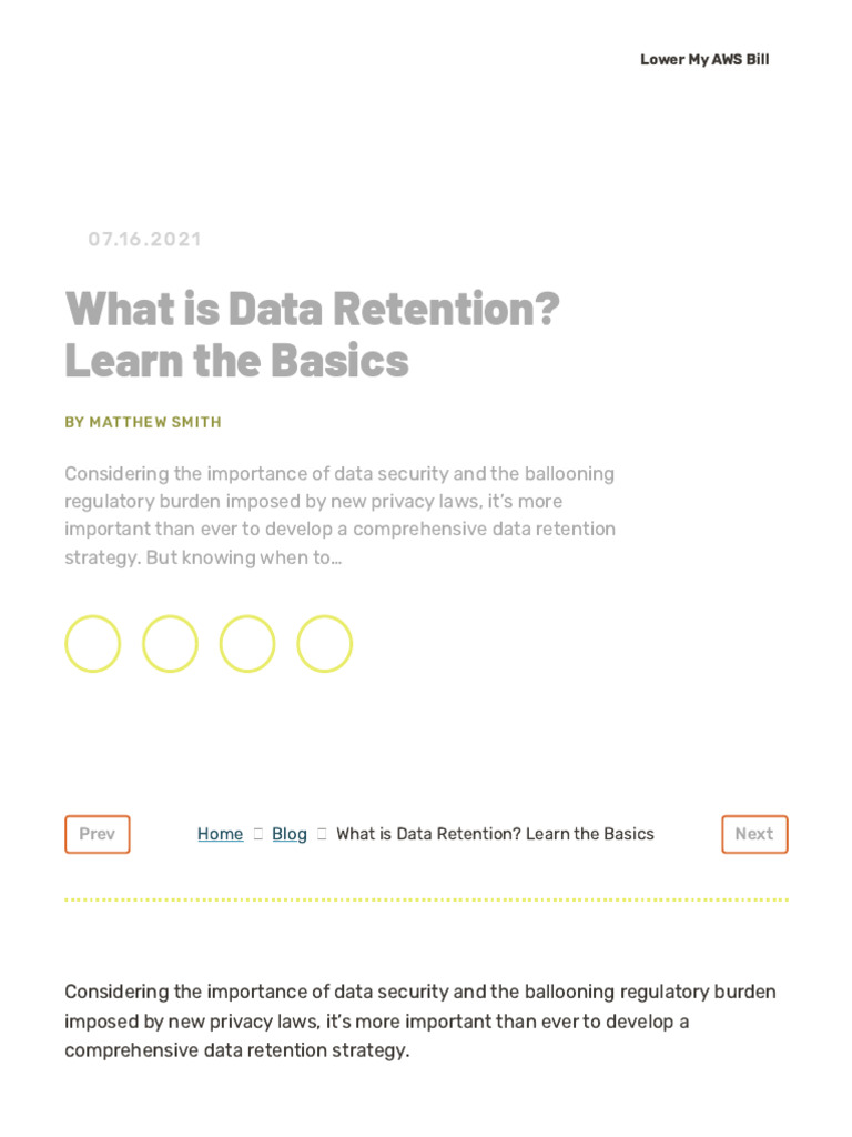 What Is Data Retention - Learn The Basics - Last Week in AWS Blog | PDF ...