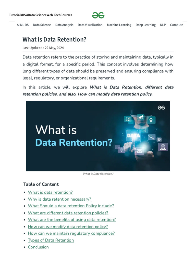 Understanding Data Retention Policies | PDF | Regulatory Compliance ...