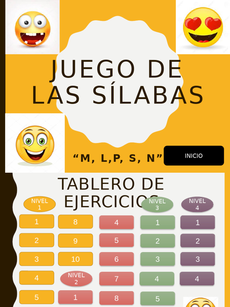 Juego de Las Sílabas N | PDF