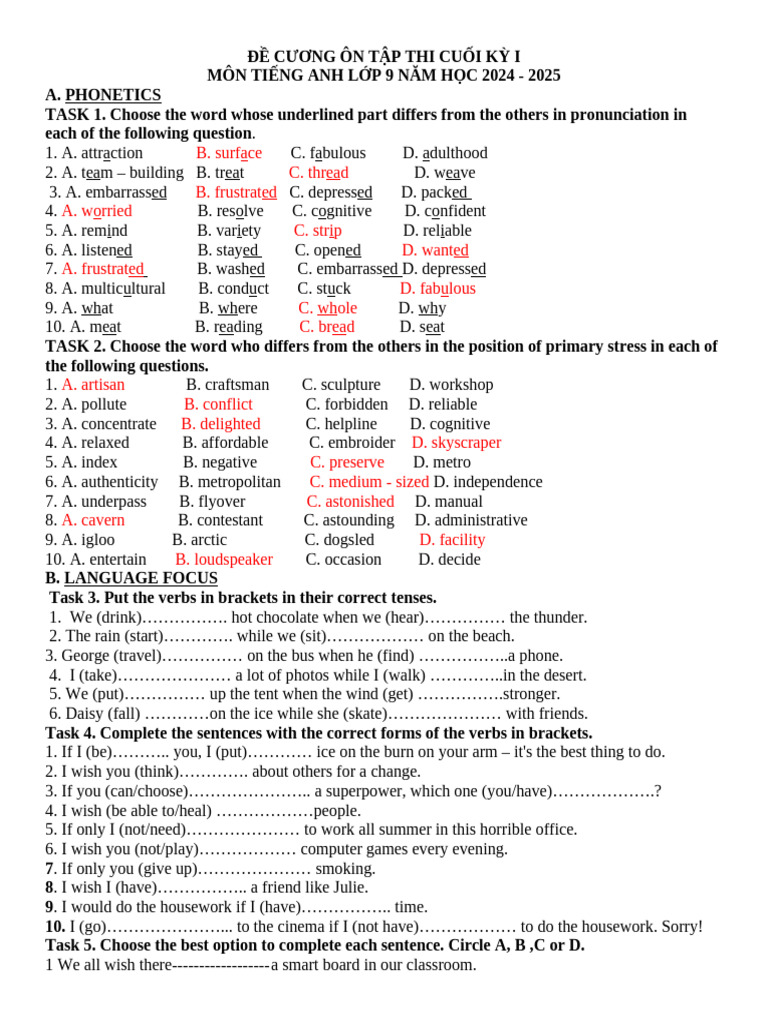 English Exam Review for Grade 9 2024-2025 | PDF
