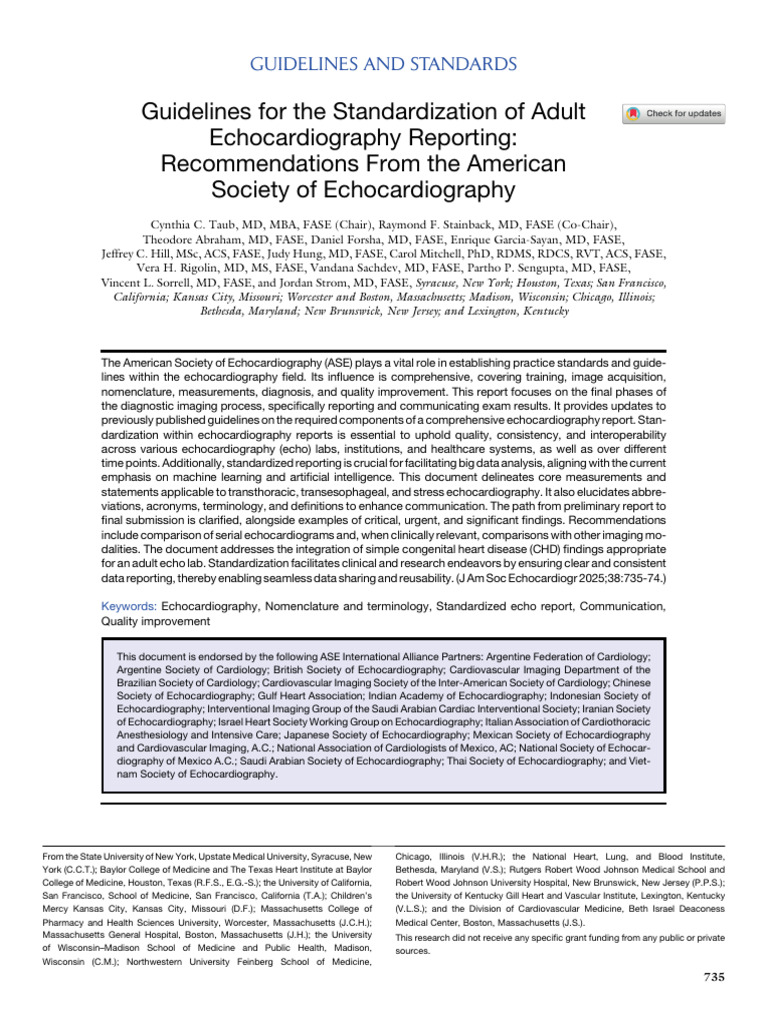 Echo Guidelines Ase 2025 | PDF | Echocardiography | Ventricle (Heart)
