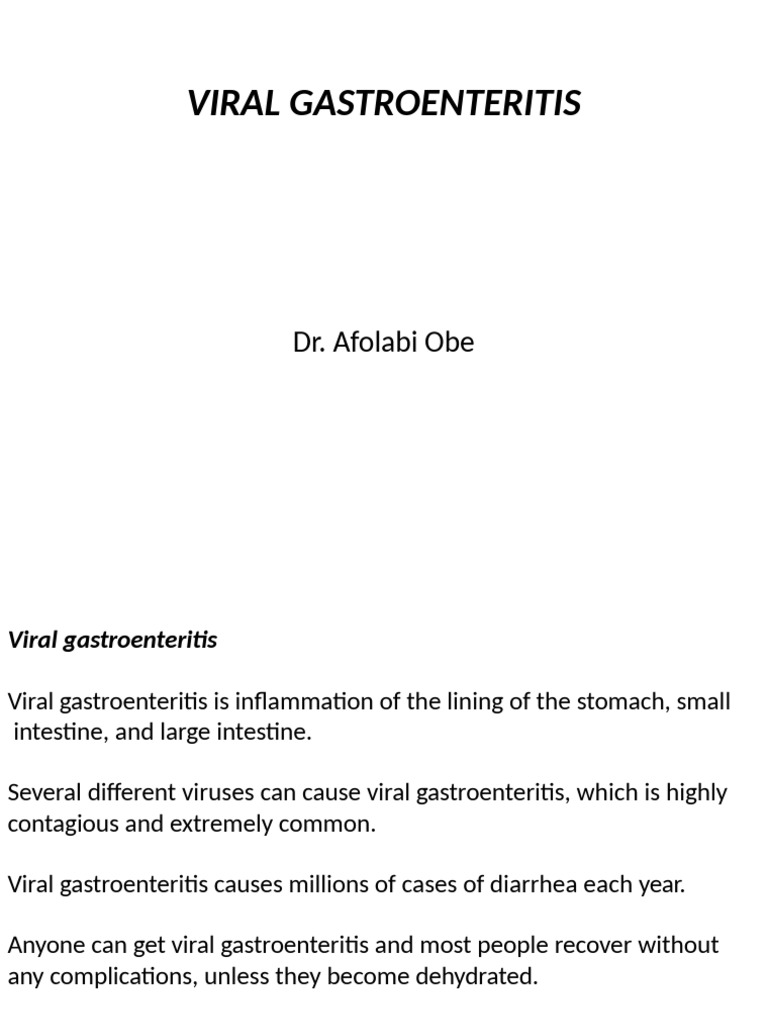 Viral Gastroenteritis For Medical and Nursing Students | PDF ...