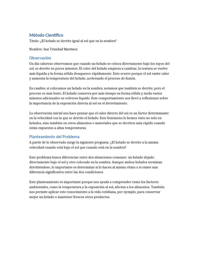 Metodo Cientifico Helado Extendido | PDF | Dom | Derritiendo