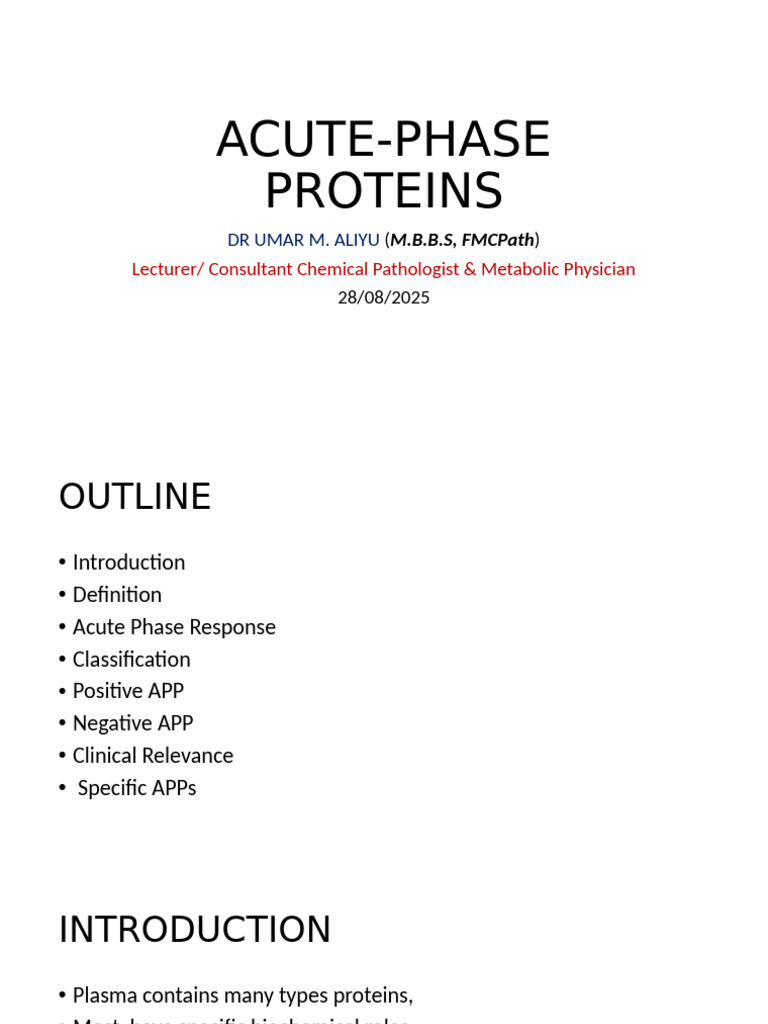 Understanding Acute-Phase Proteins | PDF | C Reactive Protein ...