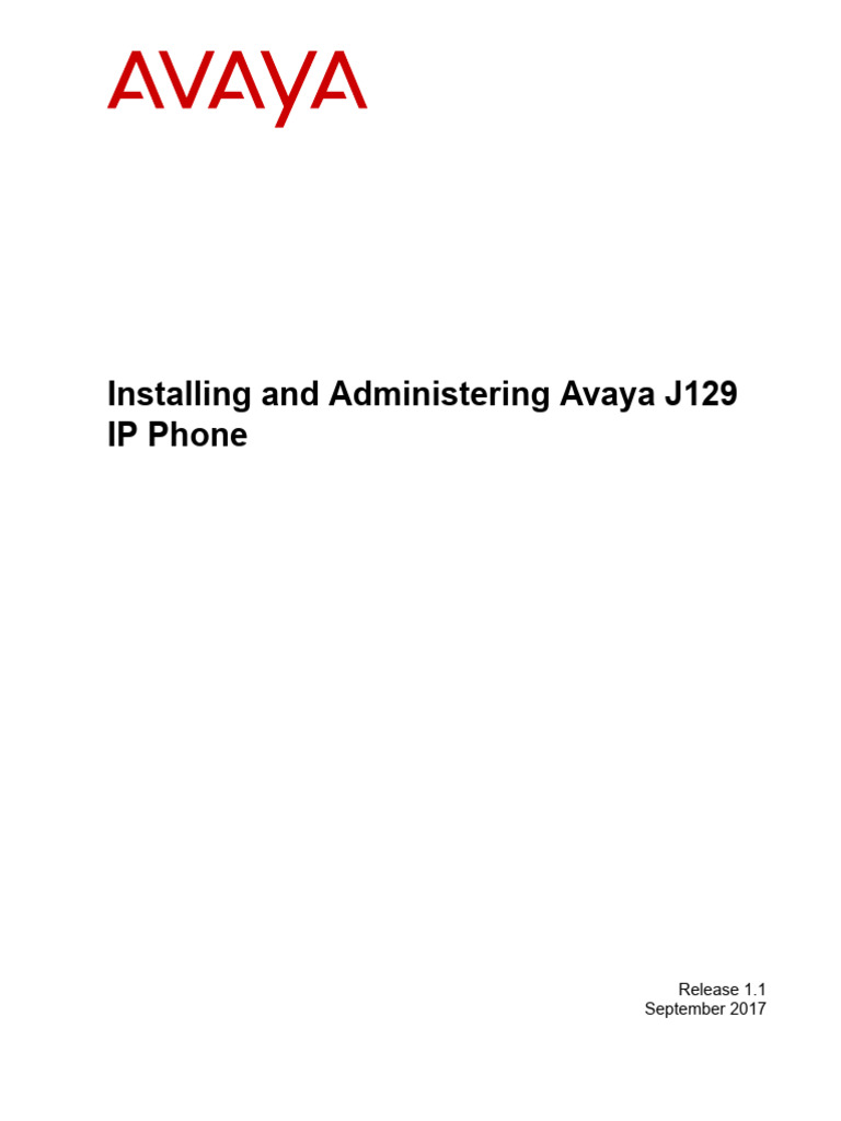 Installingand Administering Avaya J129 IPPhone | PDF | Session Initiation Protocol | Software