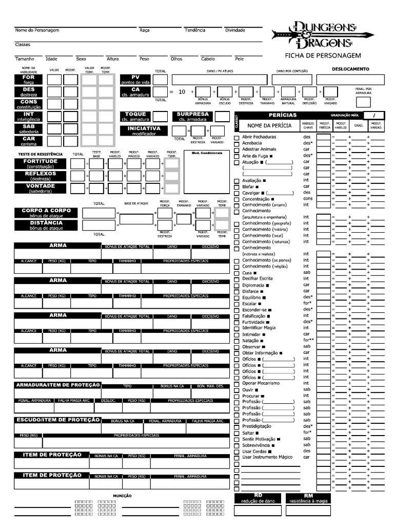 Ficha de RPG | PDF