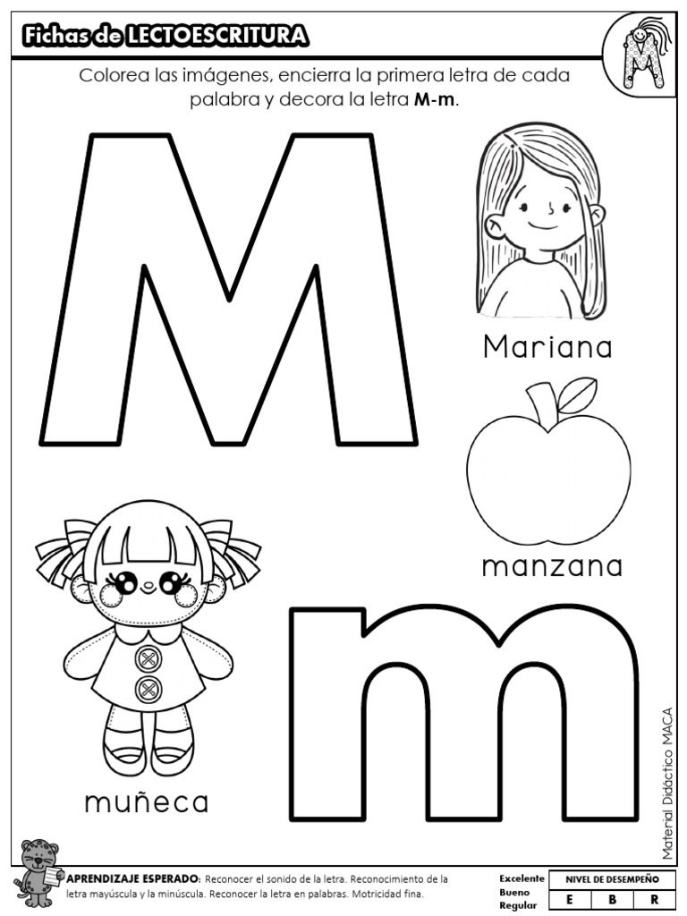 Libro Lectoescritura Maca Letra M | PDF | Comunicación escrita | Cognición