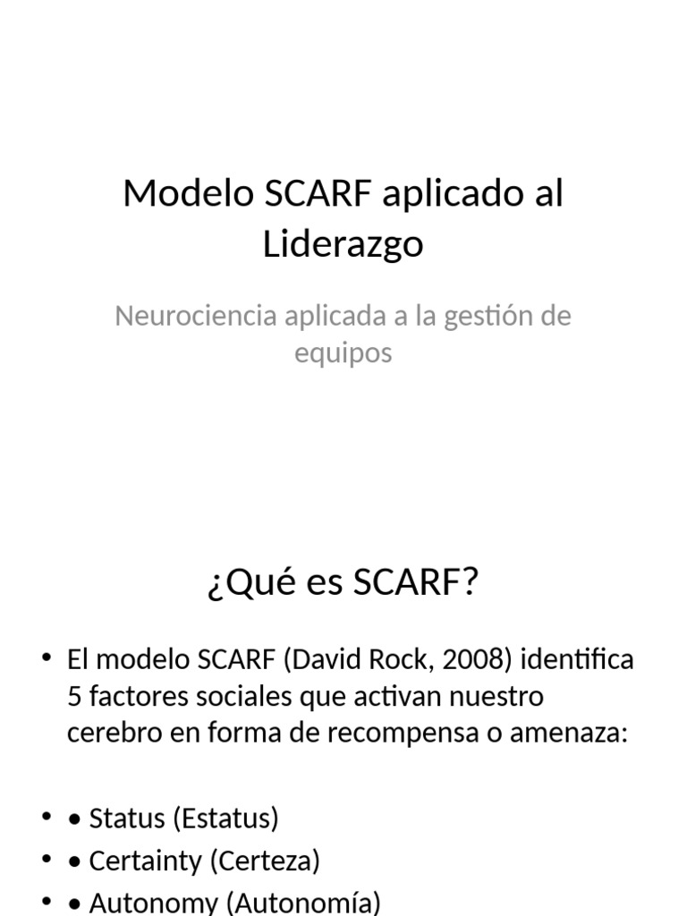 Modelo SCARF Liderazgo | PDF