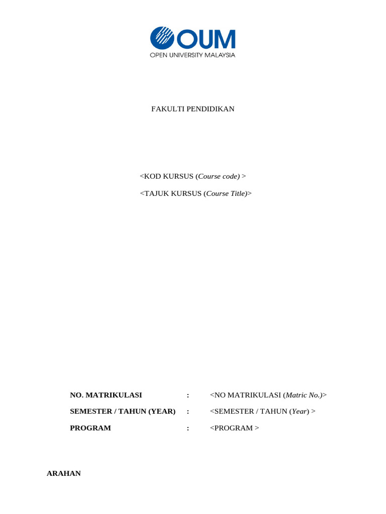 Assignment Template - Eng & BM - May 2025 - 09052025 | PDF