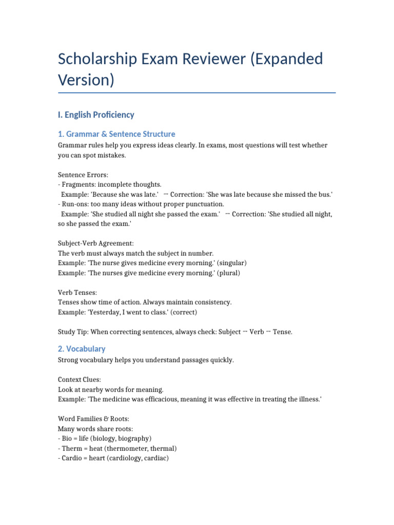 Scholarship Exam Reviewer Expanded | PDF | Circulatory System | Biology