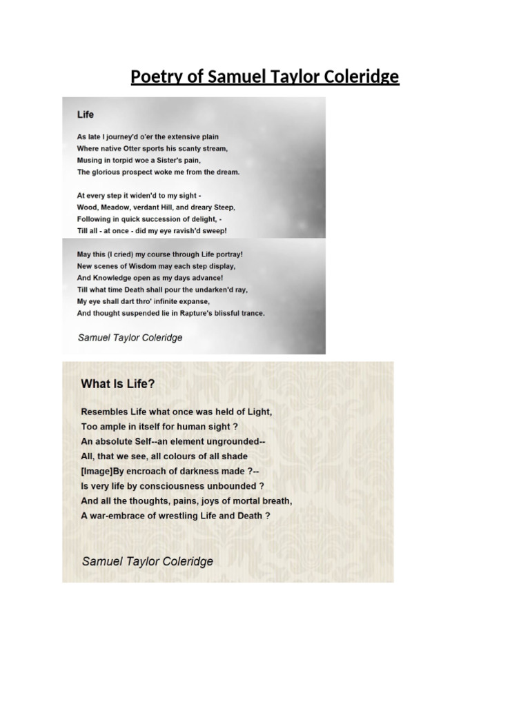 Poetry of Samuel Taylor Coleridge | PDF