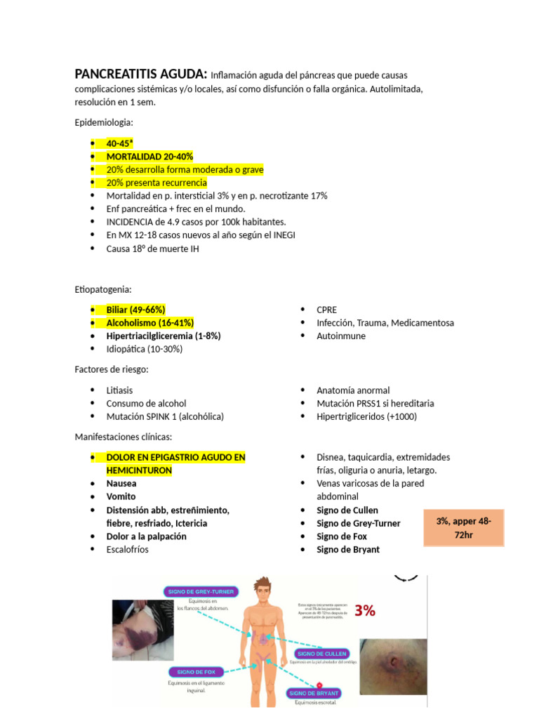 Pancreatitis Aguda y Cronica | PDF | Enfermedades y trastornos | Gastroenterología