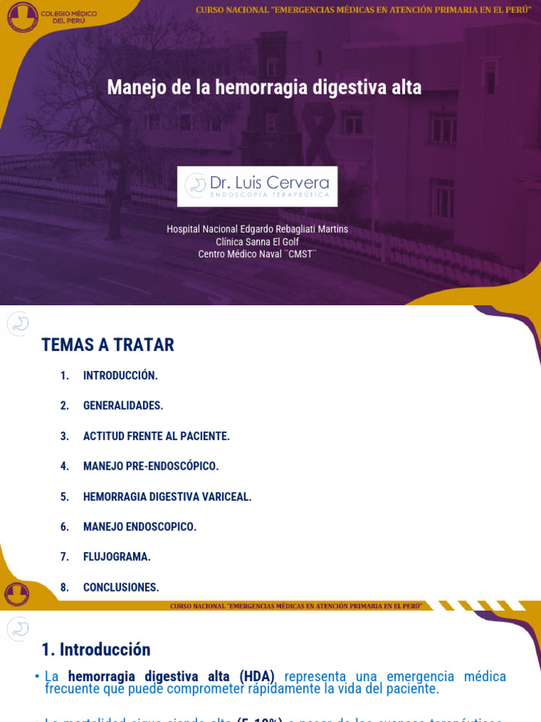Hemorragia Digestiva Alta - Dr. Luis Cervera | PDF | Aspirina | Medicina