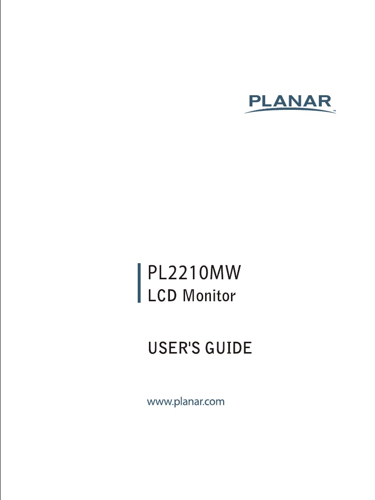 MN Planar pl2210mw | PDF | Computer Monitor | Electrical Connector