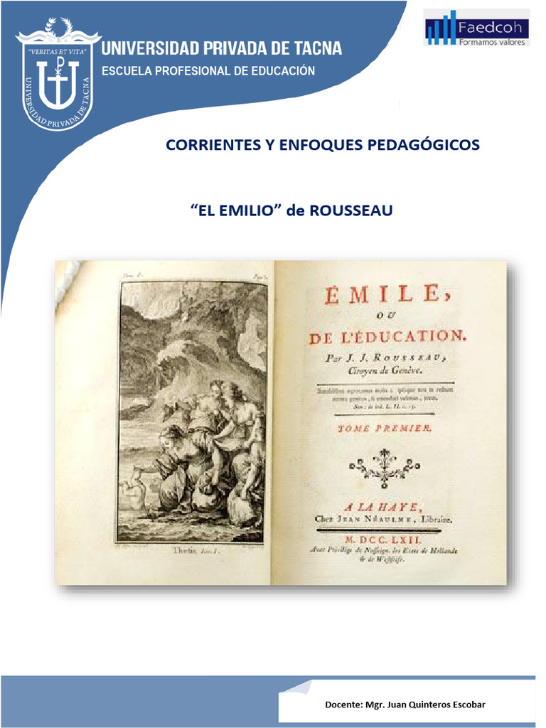 El Emilio | PDF | Emile, o sobre educación | Jean-Jacques Rousseau