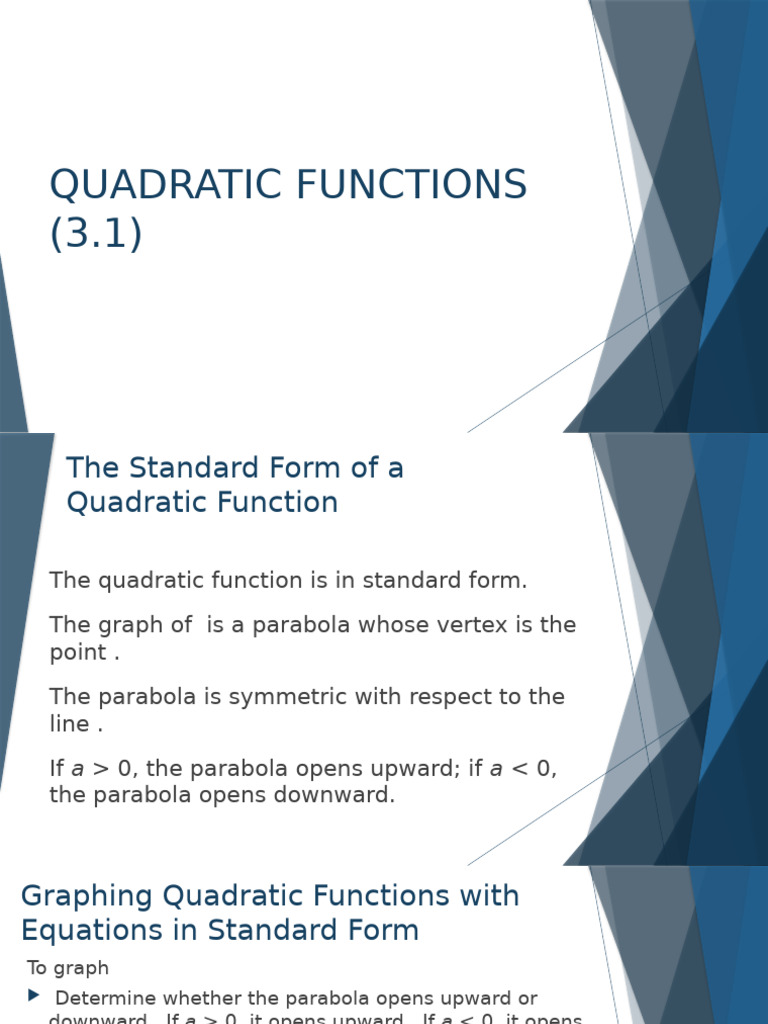 Quadratic Functions | PDF