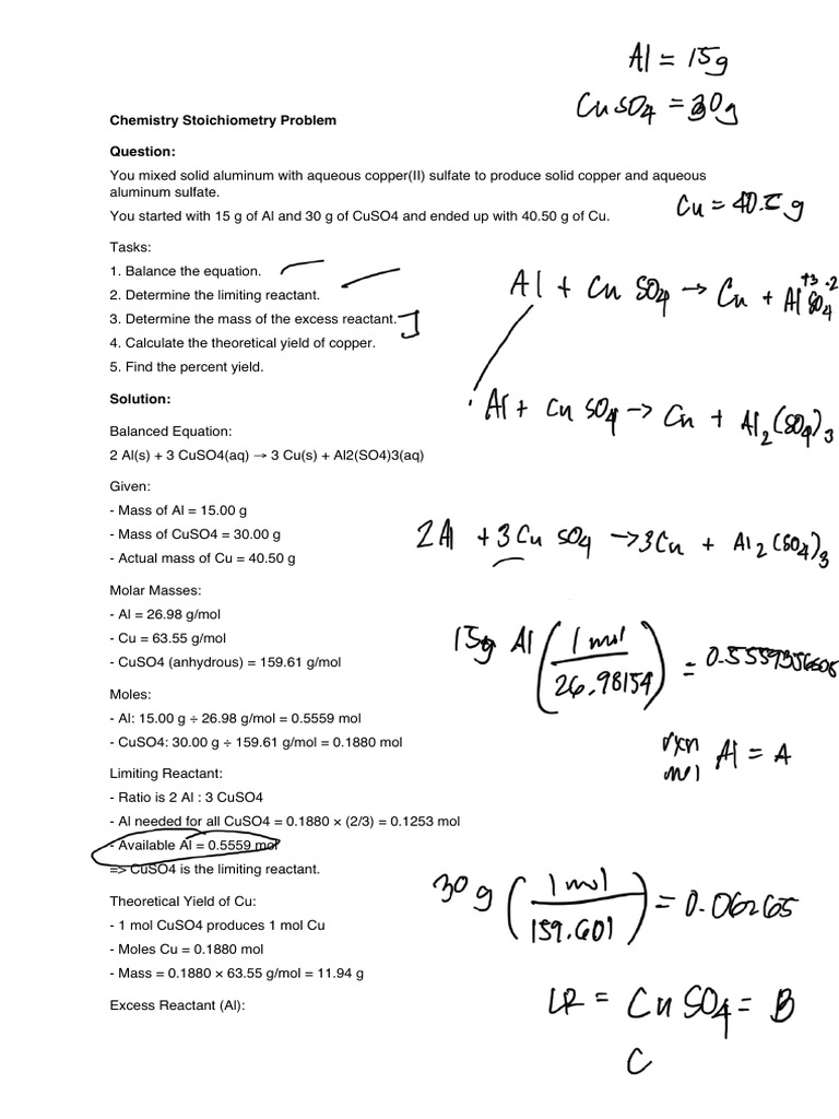 Al CuSO4 Reaction Solution | PDF