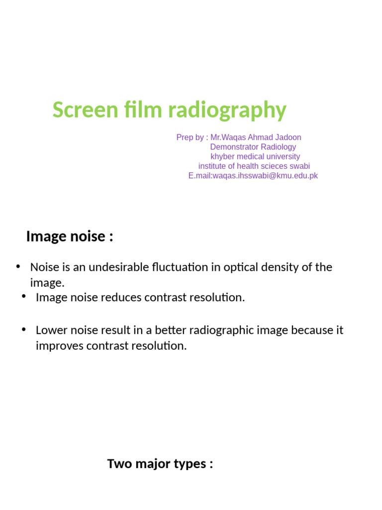 Screen Film Radiography Insights | PDF | Radiography | X Ray