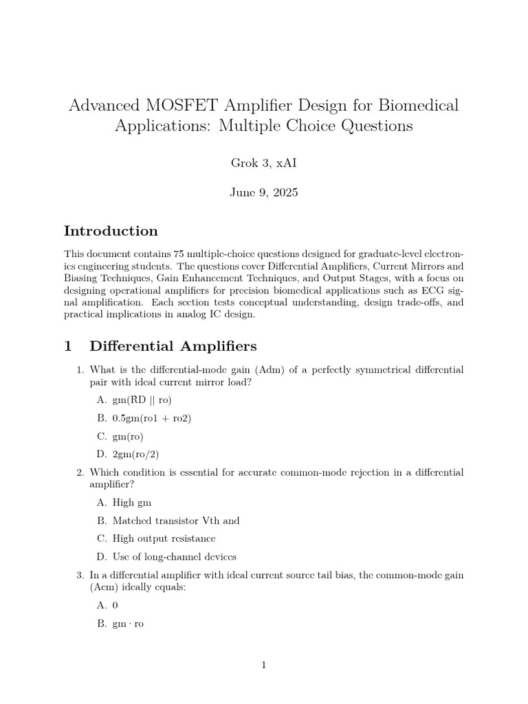 Diff Amp To Output Stages | PDF | Amplifier | Operational Amplifier