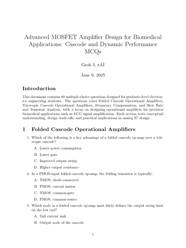 Folded Cascode To Slew Rate | PDF | Operational Amplifier | Amplifier