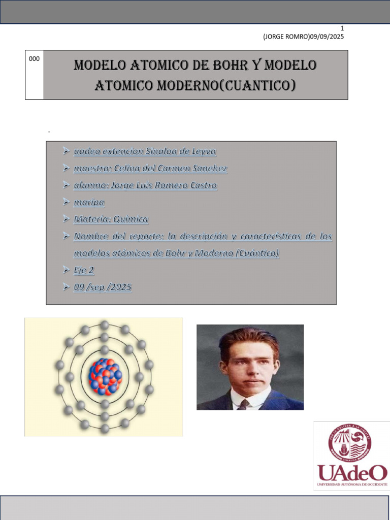Modelo Atomico de Bohr y Modelo Atomico Moderno Trabajo FORMATO APA | PDF | Átomos | Mecánica ...