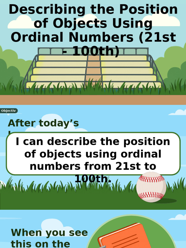 M3Q1L25 Lesson Slides Describing the Position of Objects Using Ordinal ...