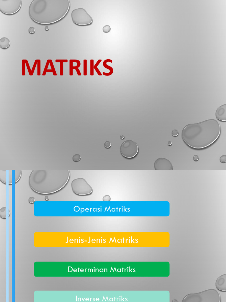 Panduan Lengkap Matriks dan Operasinya | PDF