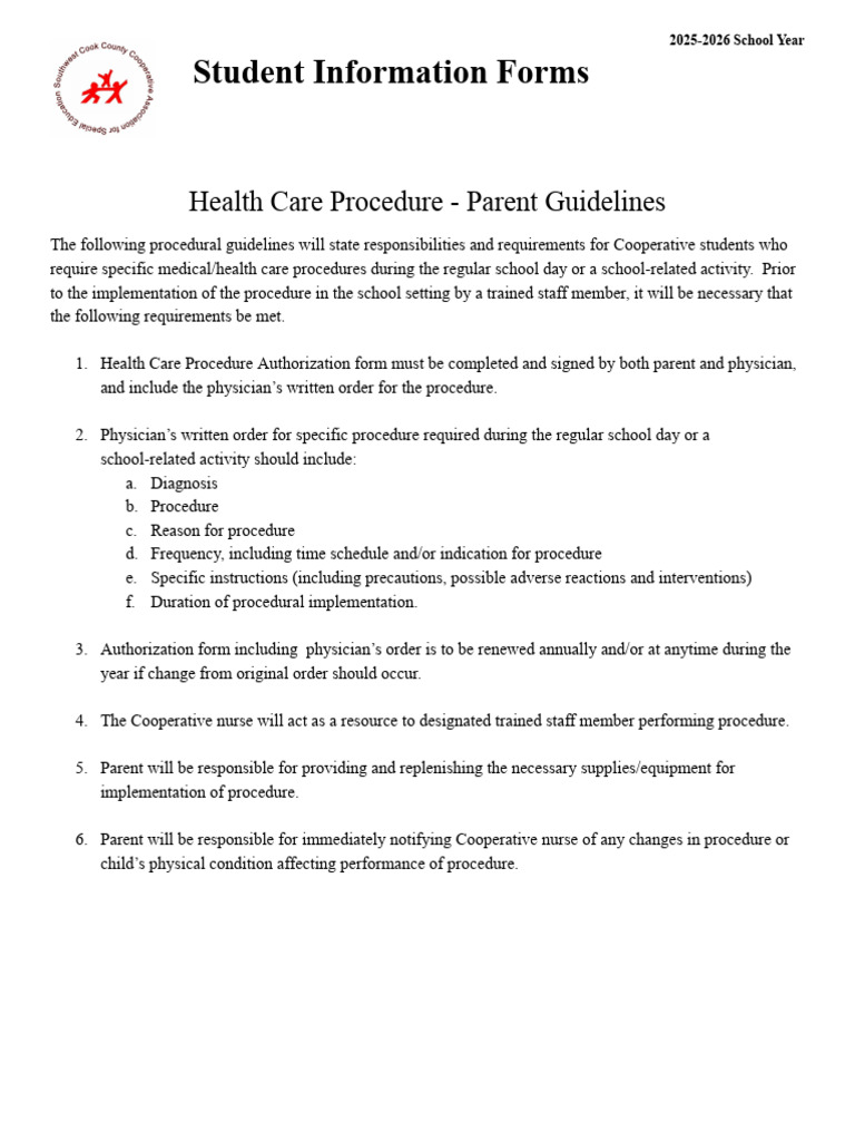 Health Care Procedure Guidelines 2025-2026 | PDF | Health Care | Medicine