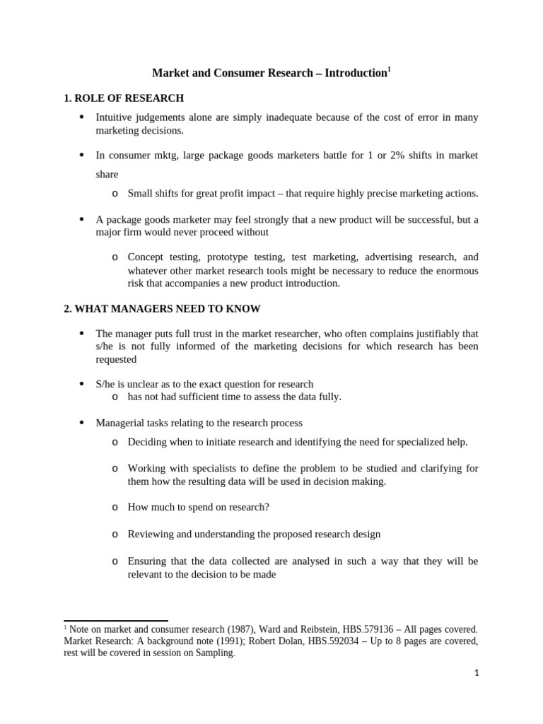 Market and Consumer Research Introduction | PDF | Survey Methodology ...