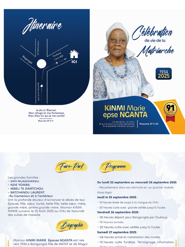 Faire Part Des Obseques de Maman Kenmi Marie | PDF