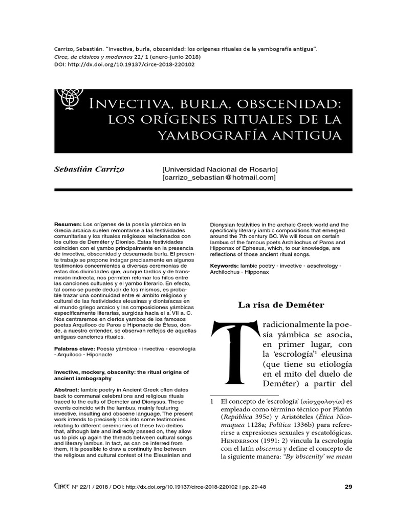 Yambografía Antigua | PDF | Dioniso