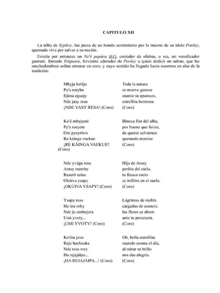 NUESTROS ANTEPASADOS NANDE YPY KUERA Versión Castellana Narcizo Colman ...