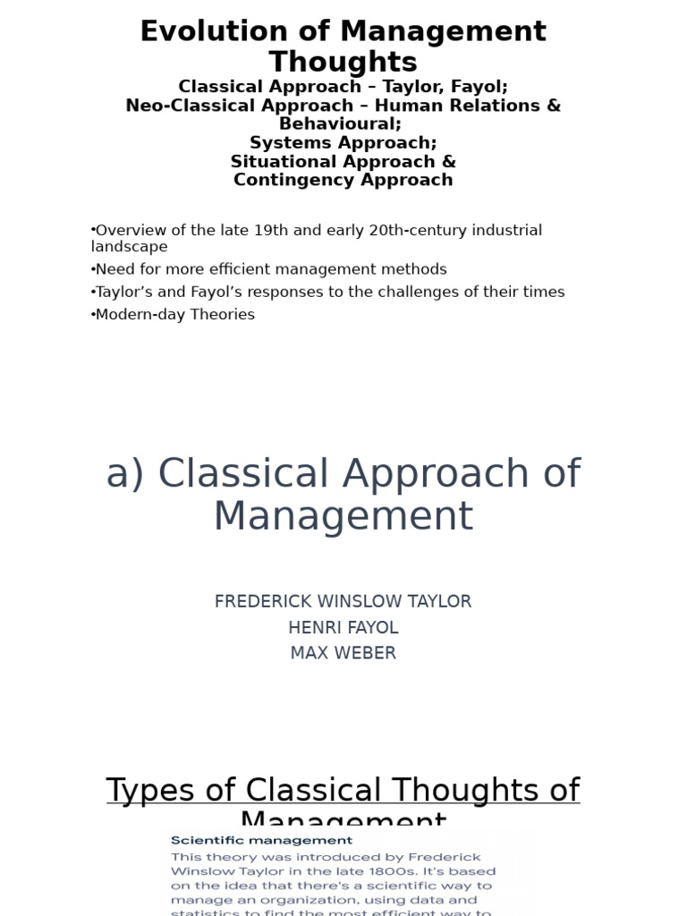 Evolution of Management Theories Overview | PDF | Leadership | System