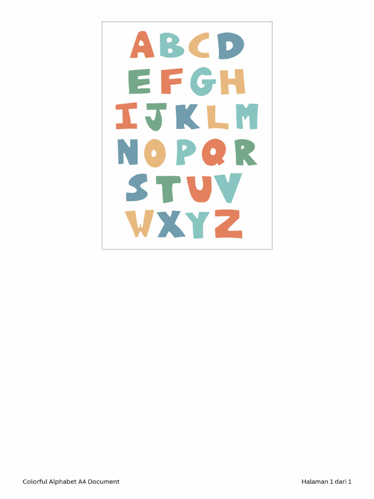 Colorful Alphabet A4 Document | PDF