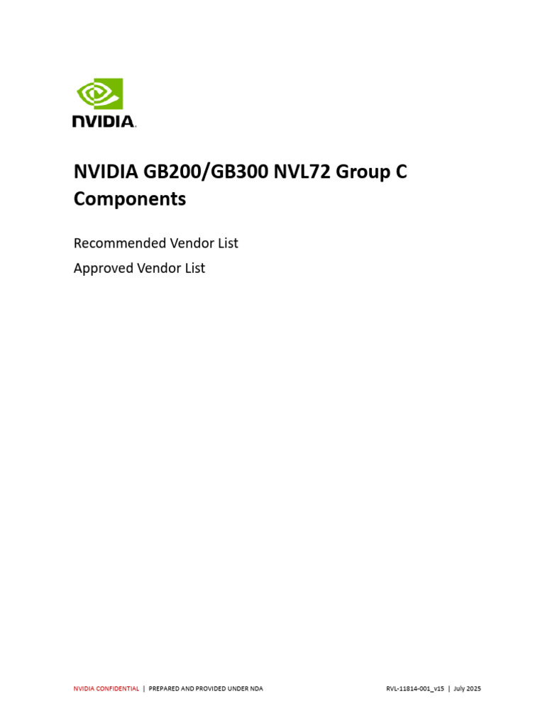 GB200GB300 NVL72 Group C Components Recommended Vendor List (RVL) and ...