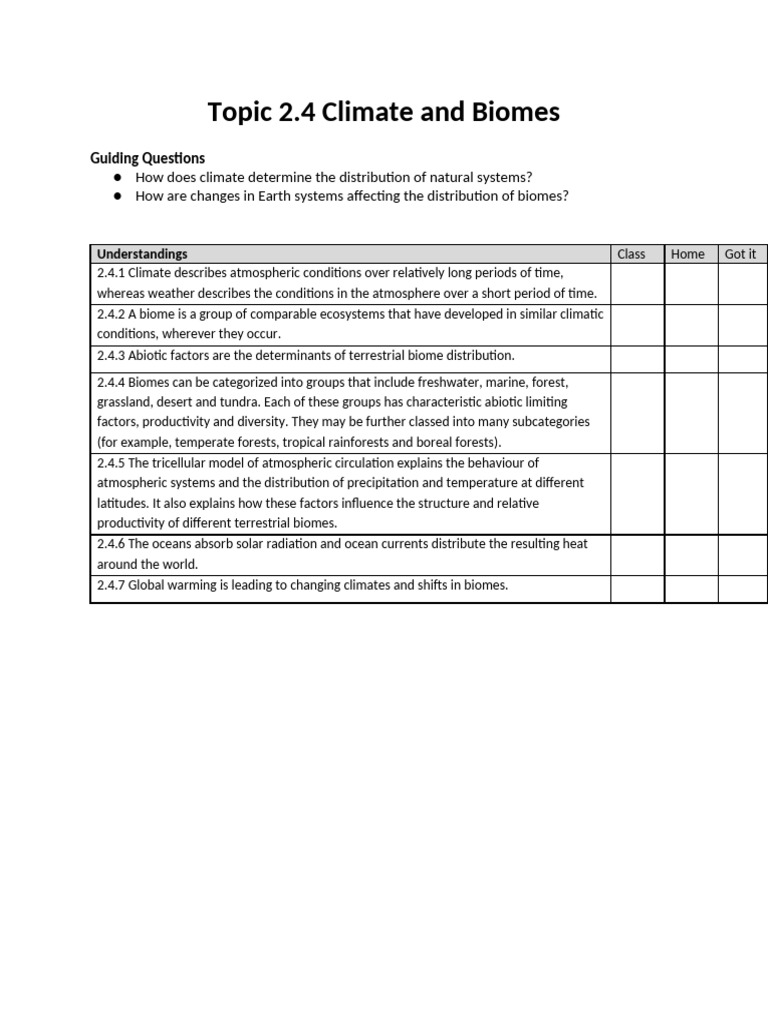2.4. Climate and Biomes | PDF | Climate | Climate Change
