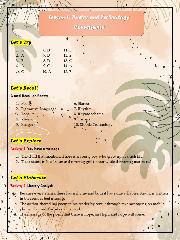 Poetry and Technology Convergence | PDF | Poetry | Rhyme