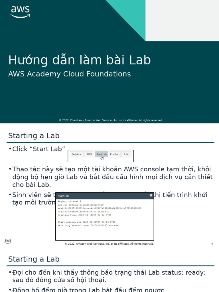 CC - Week 2 - Huong Dan Lam Bai Lab AWS ACF | PDF