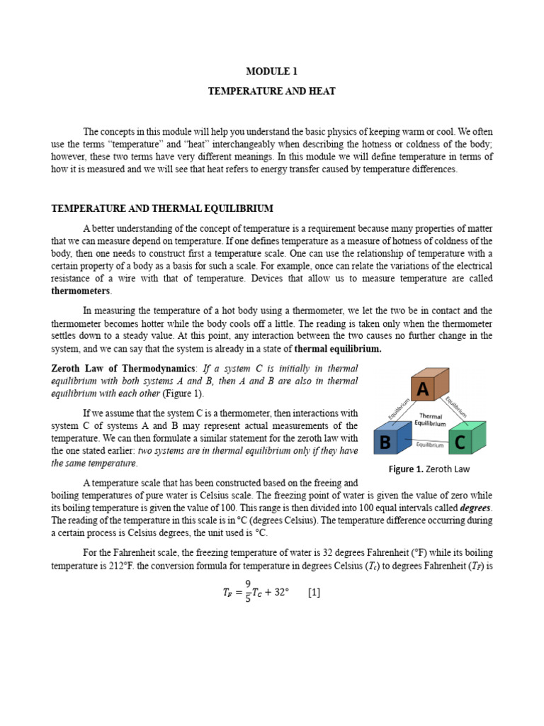 Thermodynamics Module 1 | PDF | Thermal Expansion | Temperature