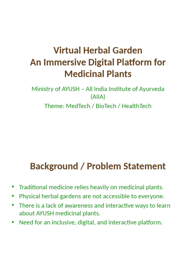 Virtual Herbal Garden Presentation Nature | PDF