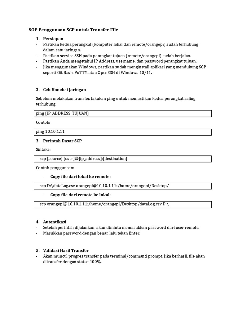 Cara Transfer File Menggunakan SCP Command | PDF