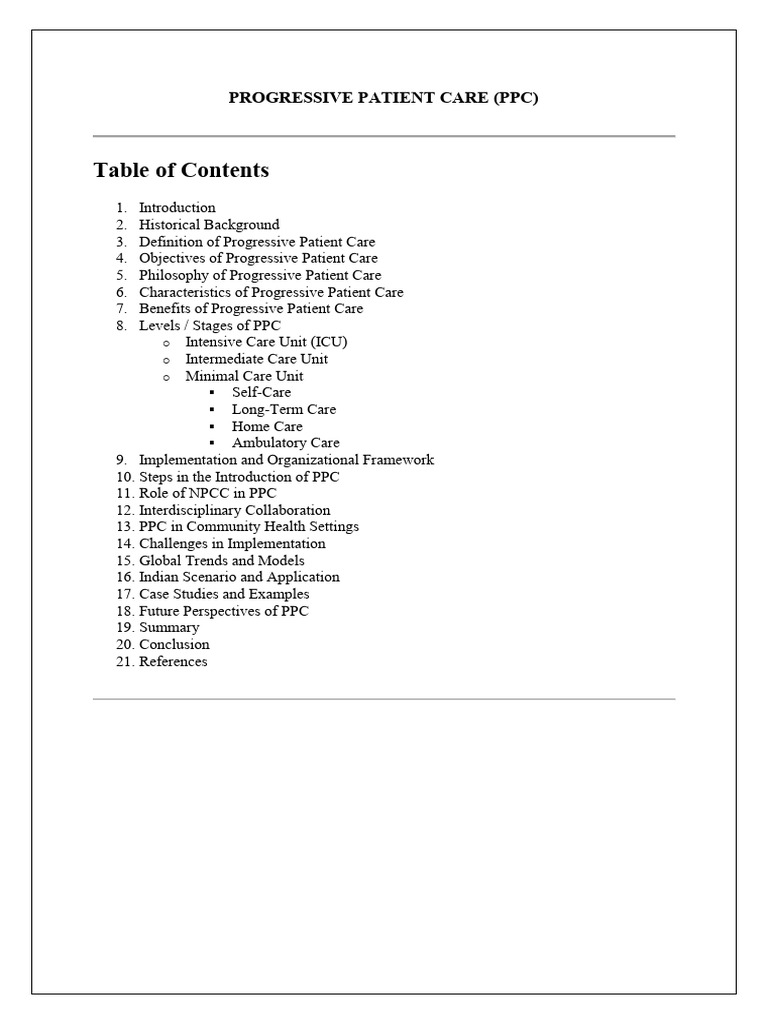 Progressive Patient Care | PDF | Intensive Care Unit | Health Care