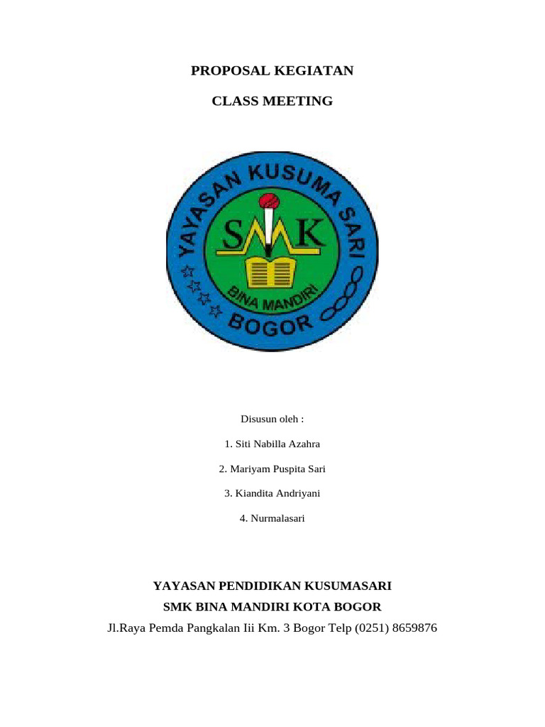 Proposal Kegiatan Class Meeting SMK Bina Mandiri | PDF