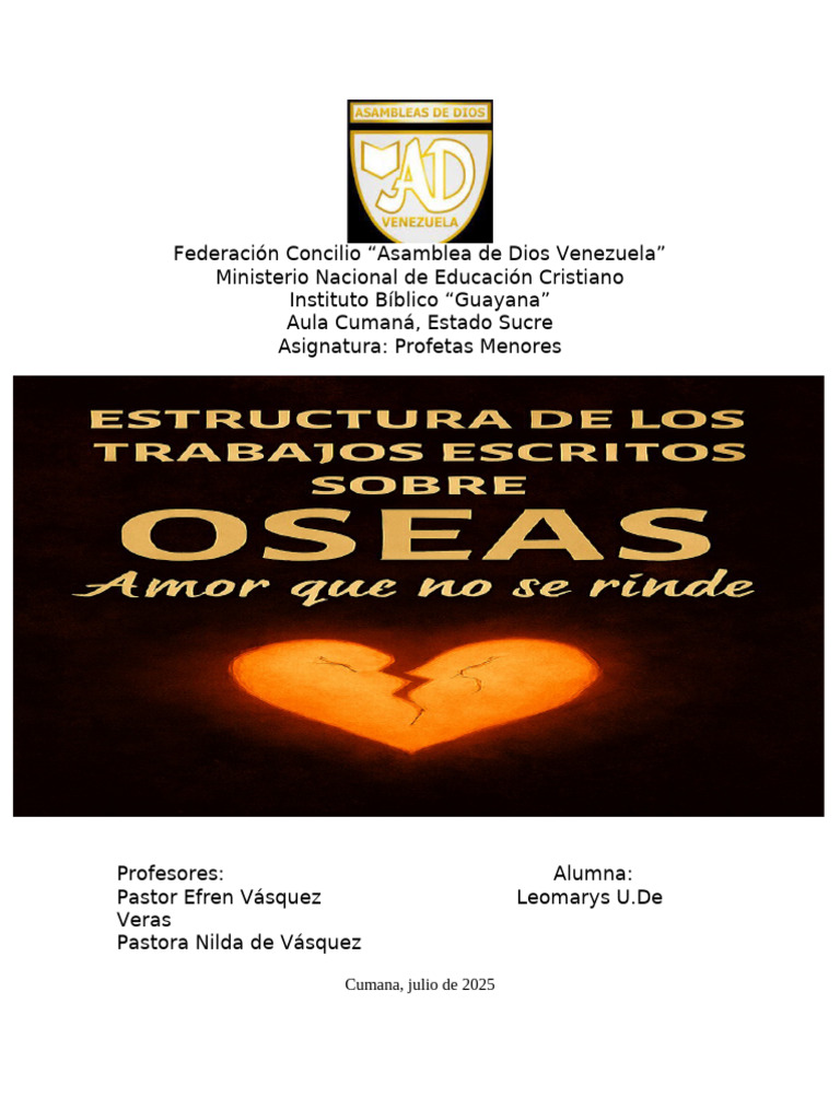 Tabjo de Oseas | PDF | Amor | Pecado