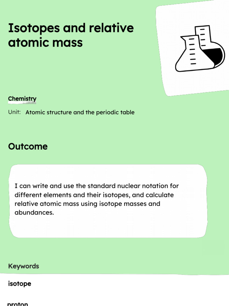 Isotopes and Relative Atomic Mass | PDF | Isotope | Chemical Elements