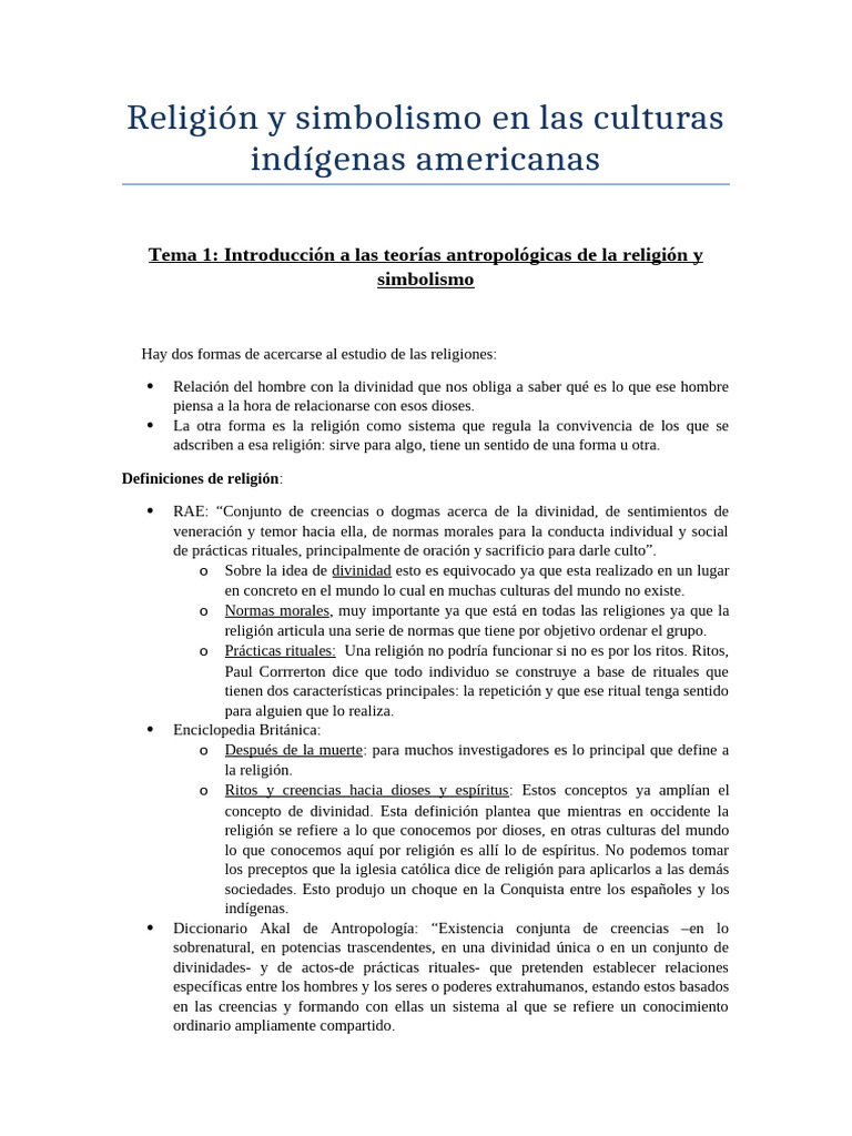 Religión y Simbolismo en Las Culturas Indígenas Americanas | PDF ...