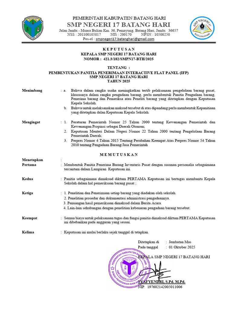 SK PENERIMA IFP | PDF