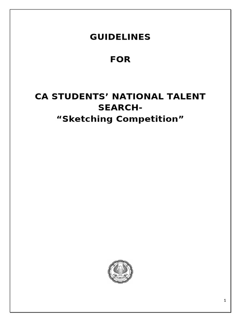 CA Students' Sketching Competition Guide | PDF | Pencil