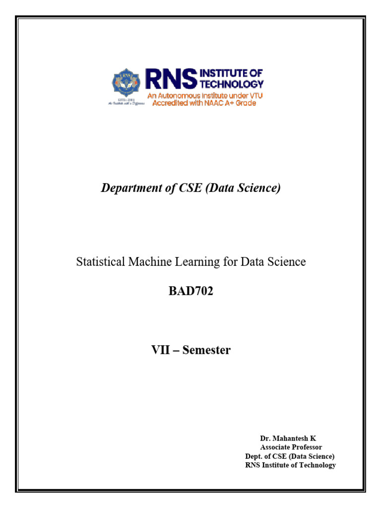 Statistical Machine Learning Overview | PDF | Variance | Histogram